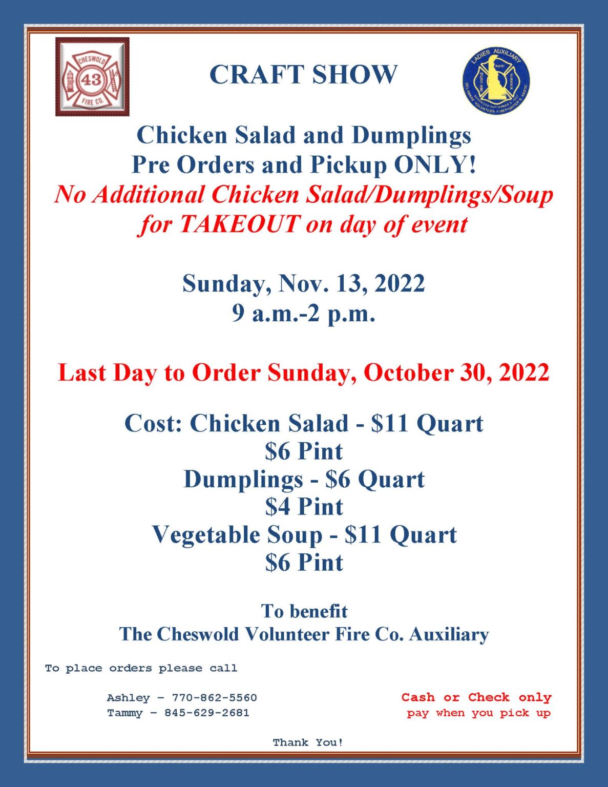 Craft Show - Cheswold Vol. Fire CO.